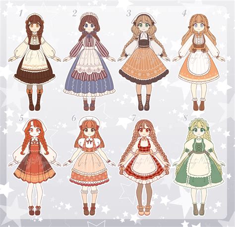 Girl Adoptable Batch 123 Closed By Mango Designs On Deviantart