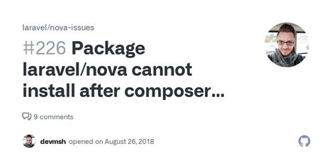Package Laravelnova Cannot Install After Composer Update · Issue 226 · Laravelnova Issues