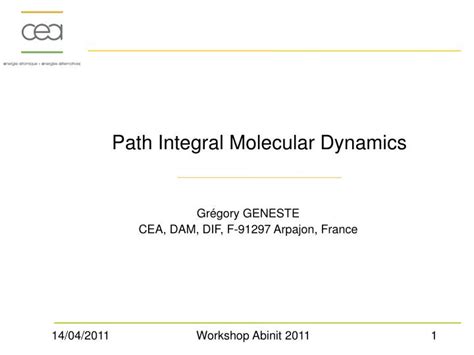 ppt path integral molecular dynamics powerpoint presentation free