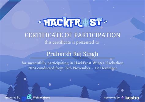 🌟 Thrilled To Share My Incredible Journey At The Hackfrost Winter