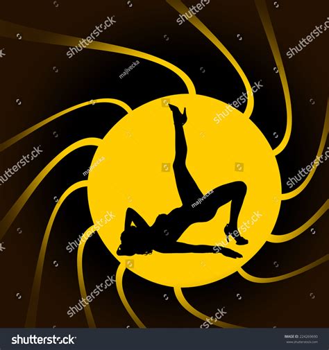 Vector Silhouettes Sexy Woman Circular Frame Stock Vector Royalty Free