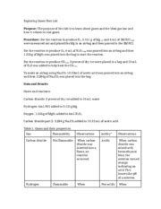 Exploring Gases Post Lab Exploring Gases Post Lab Purpose The Purpose Of This Lab Is To Learn