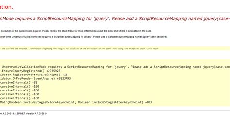 Sửa Lỗi Server Error In Application Webforms Unobtrusivevalidationmode Requires A