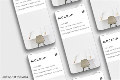 Ui Ux 앱 프레젠테이션 모형 용 플로팅 스마트 폰 화면 프리미엄 Psd 파일