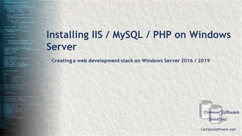 Installing IIS MySQL PHP On Windows Server With WordPress YouTube