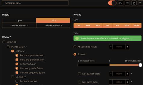 scenarios timer does not save the after sunset time that you configure