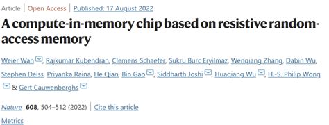 加州大学、斯坦福、清华等高校合作,开发基于电阻随机存取存储器的内存计算芯片 智源社区 加州大学、斯坦福、清华等高校合作,开发基于电阻随机存取存储器的内存计算芯片 智源社区