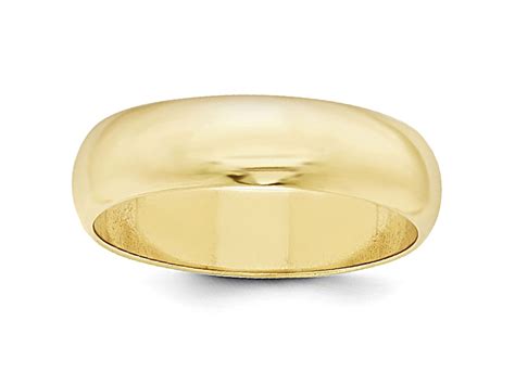 10k Yellow Gold 6mm Half Round Band Bgw337 Jtv