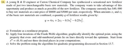 Solved Solve The Following Non Linear Programming Problem