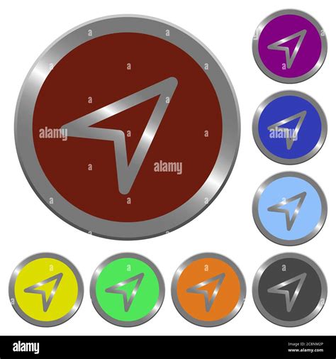 Set Of Color Glossy Coin Like Direction Arrow Buttons Stock Vector Image And Art Alamy