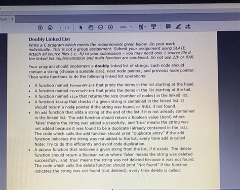 Solved Doubly Linked List Write A C Program Which Meets The