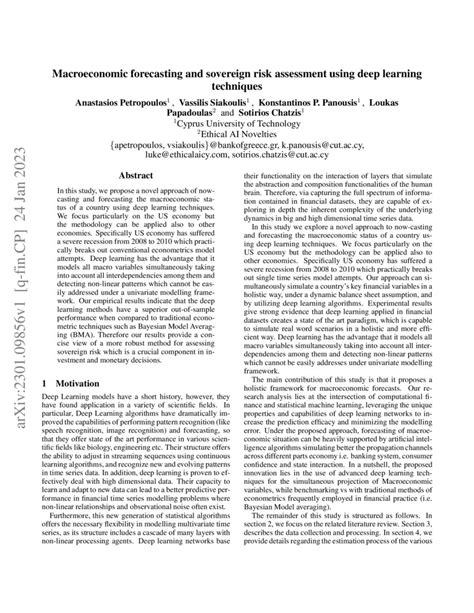 Macroeconomic Forecasting And Sovereign Risk Assessment Using Deep Learning Techniques Deepai