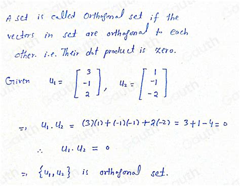 Solved Verify That U 1 U 2 Is An Orthogonal Set And Then Find The Orthogonal Projection Of Y