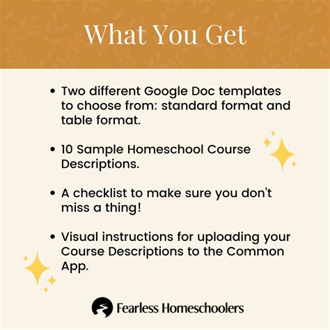Homeschool Course Descriptions Templates For College Applications