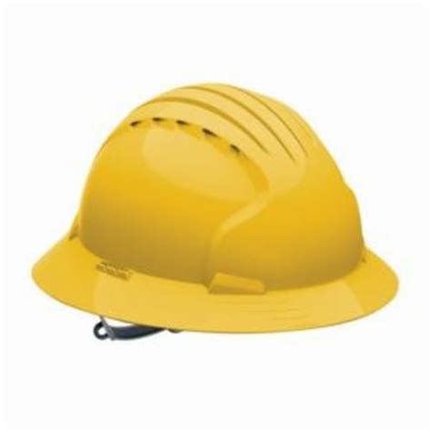Hard Hat Jsp Evolution Delux 6141 Yellow 6pt Susp Full Brim Class E