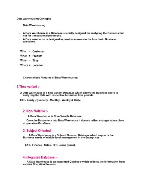 z data warehouse concepts pdf data warehouse databases