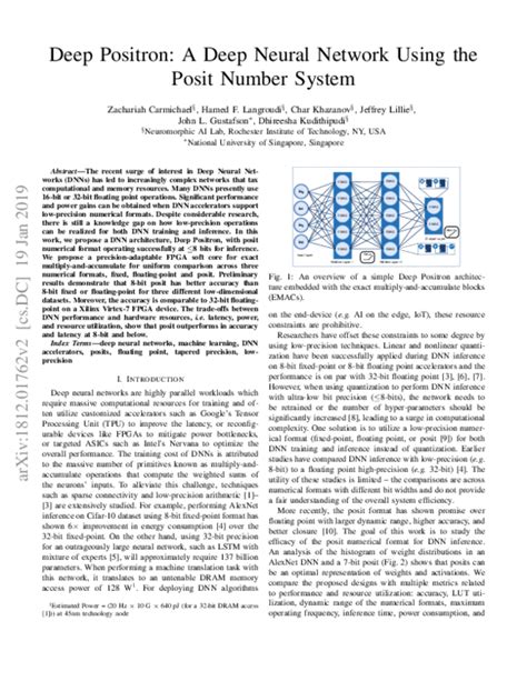 Pdf Deep Positron A Deep Neural Network Using The Posit Number System