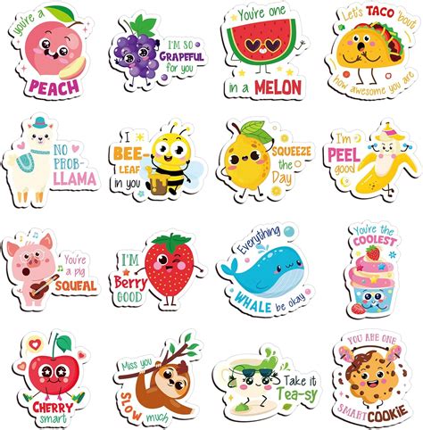 Kanayu 16 Pcs Cute Fridge Magnets Fun Puns Magnetic