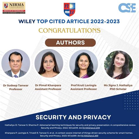 Department Of Computer Science And Engineering Nirma University On Linkedin Nirma Innovation