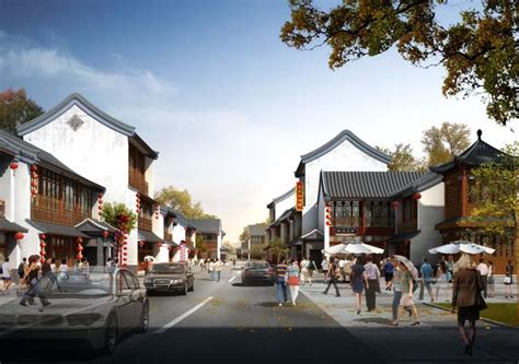 古镇文化街道建筑psd素材 爱图网设计图片素材下载