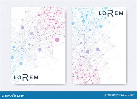 Scientific Brochure Design Template Vector Flyer Layout Molecular