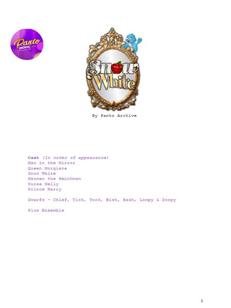 Snow White Script Pdf Snow White