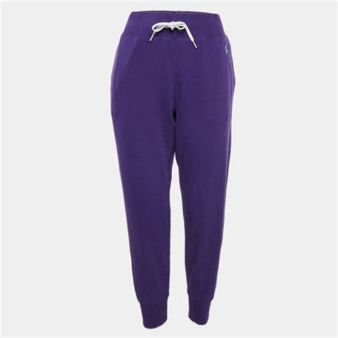 Polo Ralph Lauren Purple Cotton Blend Knit Trackpants M Polo Ralph