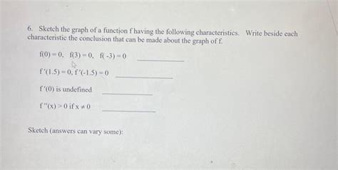 solved 6 sketch the graph of a function f having the