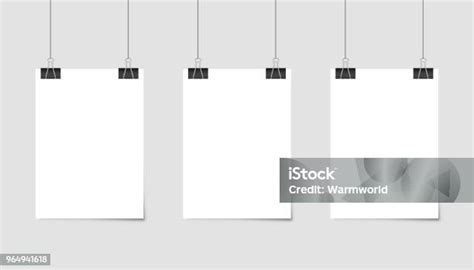 종이 시트의 포스터 템플릿입니다 매달려 포스터 세트입니다 0명에 대한 스톡 벡터 아트 및 기타 이미지 0명 개체 그룹 공란 Istock
