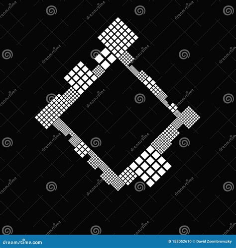 Abstract Black And White Modern Diagonal Square Blank Badge Frame Stock Vector Illustration Of