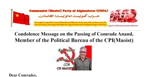 Maoistroad Messages From Afghanistan To CPI Maoist And CPP