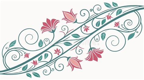 Floral Ornament Design Decorative And Elegant Swirl Vector Design Generative Ai Stock Vector