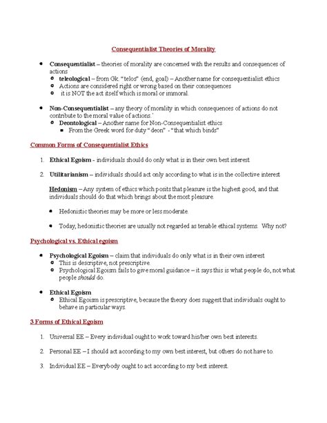Bioethics Lect 02 Consequentialist And Non Consequentialist Theories Consequentialist Theories