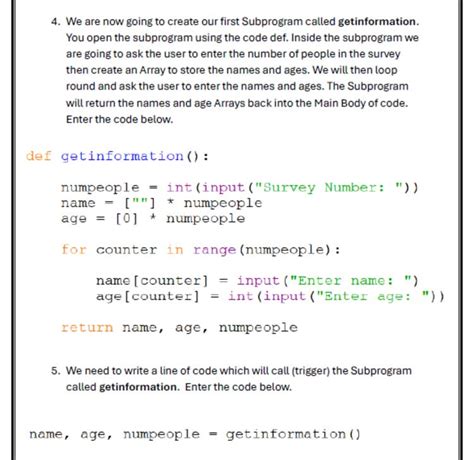 Subprograms In Python Advanced Coding For Middle And High School Learners