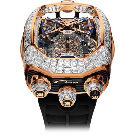 Jacob And Co Bugatti Chiron Tourbillon Baguette White Diamonds For