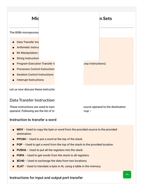 Microprocessor 8086 Instruction Sets Pdf Integrated Circuit Digital Electronics