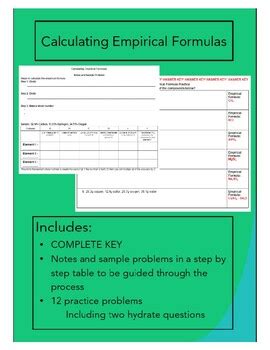 Calculating Empirical Formula By TexasSecondaryScience TPT