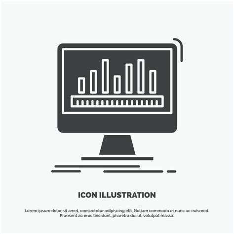 Analytics Processing Dashboard Data Stats Icon Glyph Vector Gray