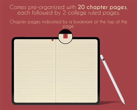 1 Subject Digital Notebook Table Of Contents Red College Ruled Notebook Simple PDF Notes 4