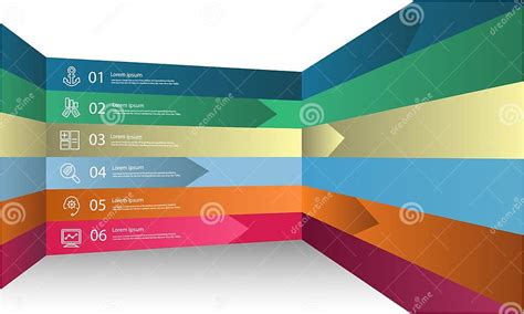 Infographic Rectangle Shape Data Vector Template Process Concept Step For Strategy And