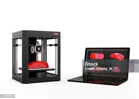 3d 프린터와 노트북 컴퓨터 흰색 배경에 고립 컴퓨터 사용에 대한 스톡 벡터 아트 및 기타 이미지 컴퓨터 사용 3차원 인쇄 검사 보기 Istock