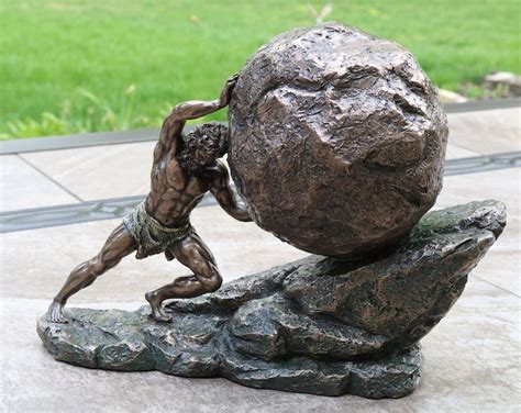 Sisyphus And The Eternal Boulder Bronze Sisyphus Statue Greek
