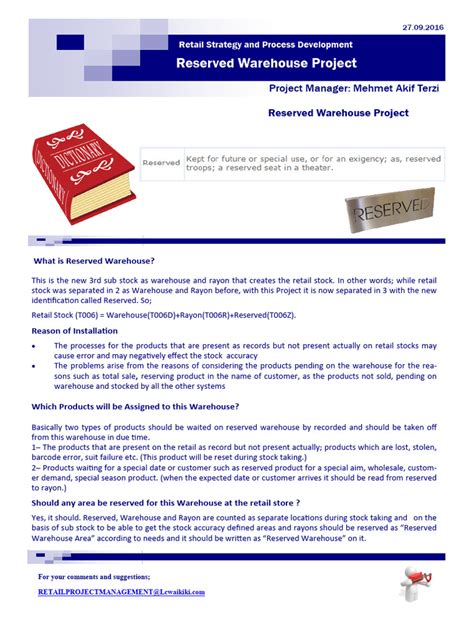 Reserved Warehouse Project Pdf Warehouse Retail