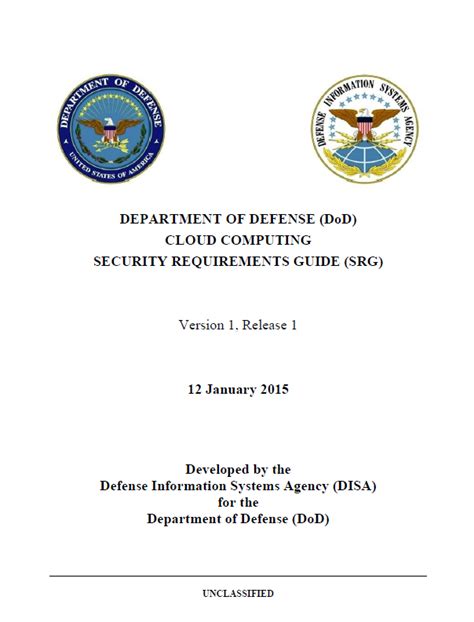DoD Cloud Computing Security Requirements Guide SRG Version Public Intelligence