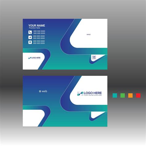 Business Card Template With 4 Coolor 56401215 Vector Art At Vecteezy