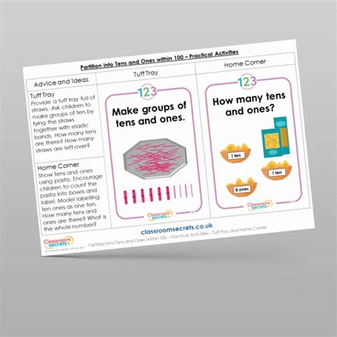 Year 1 Partition Into Tens And Ones Within 100 Practical Activities Resource Classroom Secrets