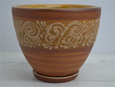 Горшок керамический для цветов Пальмира М коричневый Н13см фото отзывы характеристики в