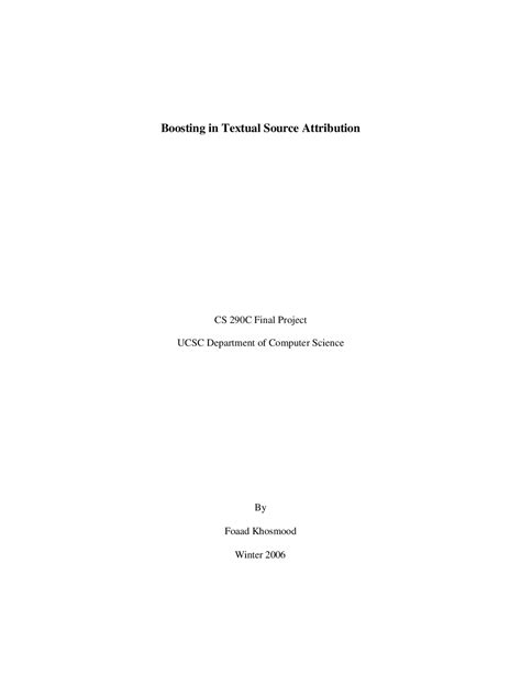 Boosting In Textual Source Attribution Cmps 290 Docsity