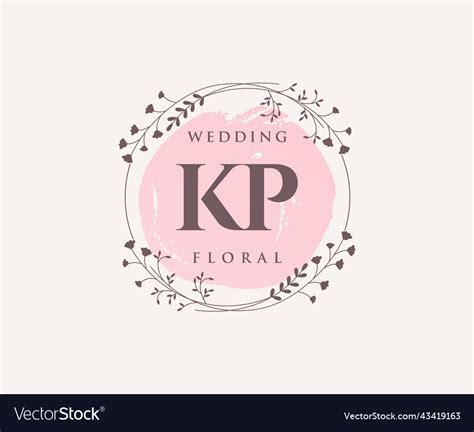 Kp Initials Letter Wedding Monogram Logos Vector Image