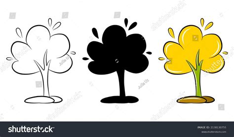 Cartoon Flat Tree Icon Set Isolated Stock Vector Royalty Free Shutterstock